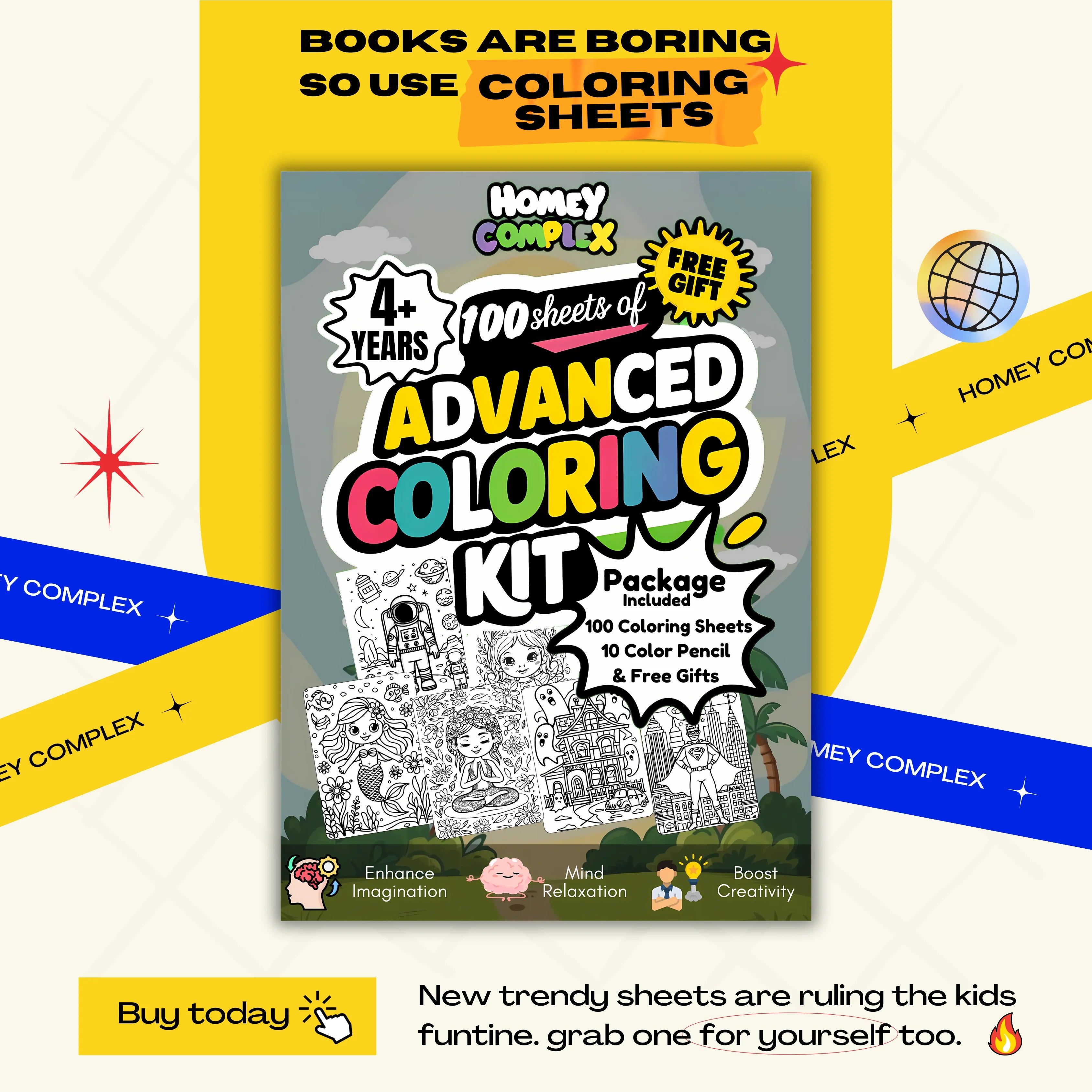 Advanced Coloring Bundle - 100 Sheets