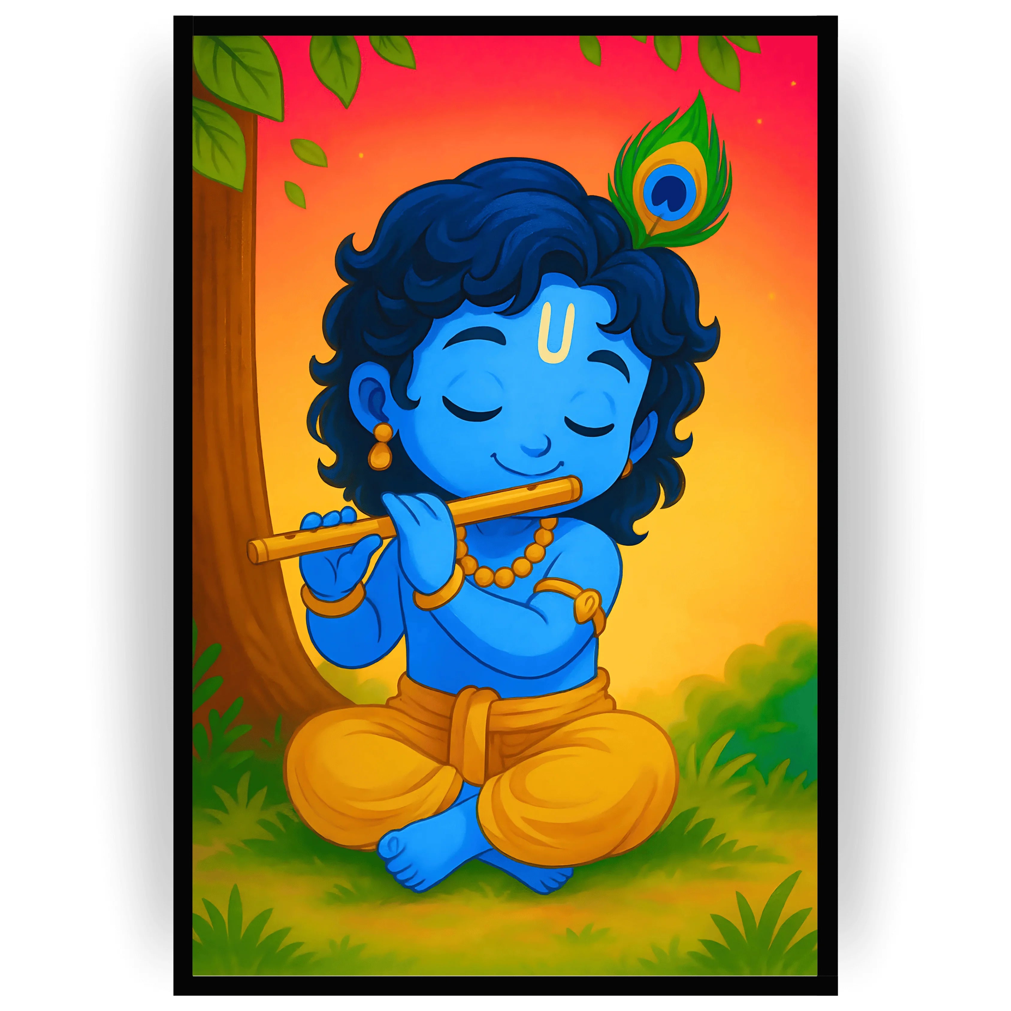 Flute of Dawn Baby Krishna Frame